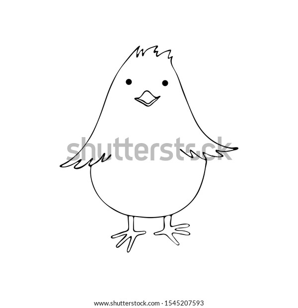 Little Chicken Art Line Vector Cute Stock Vector (Royalty Free ...
