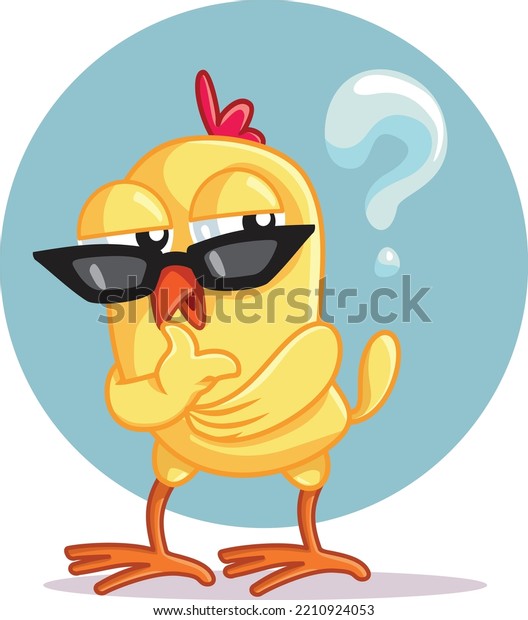 Little Chicken Thinking Feeling Puzzled Vector Stock Vector (Royalty ...
