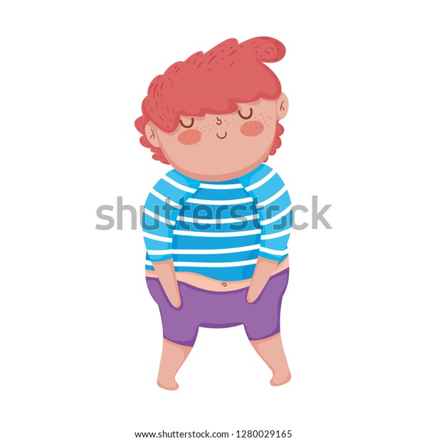 Little Chubby Boy Character Stock Vector (Royalty Free) 1280029165 ...