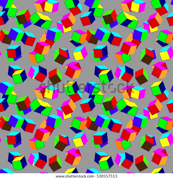 Little Colored Cubes Pattern Stock Vector (Royalty Free) 530557513 ...
