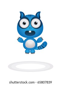 Little Cute Blue Monster Stock Vector (Royalty Free) 65807839 ...