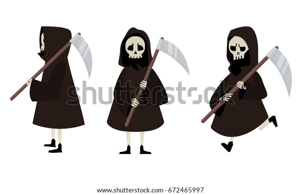 Little Cute Death Three Angles Grim Stock Vector (Royalty Free ...