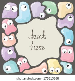 Little Cute Monsters Text Frame Stock Vector (Royalty Free) 175813868 ...