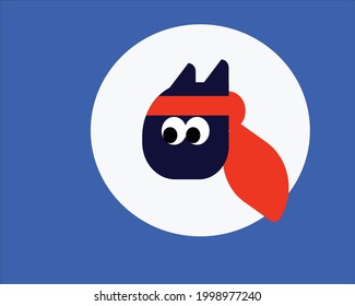 Little Cute Ninja Head Illustrator Stock Vector (Royalty Free ...