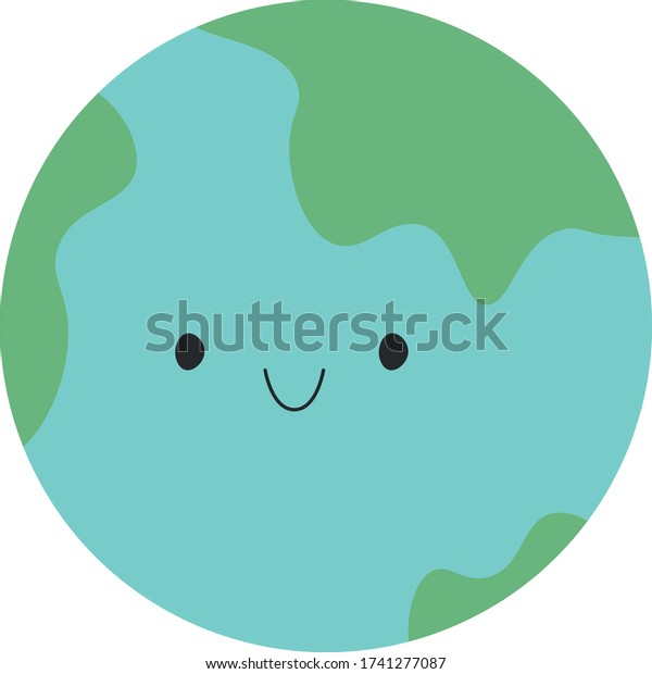 Little Cute Planet Earth Vector Illustration Stock Vector (Royalty Free ...