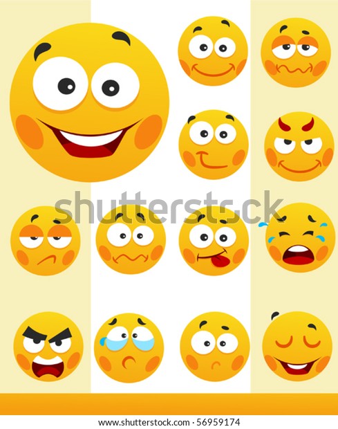 Little Cute Smiles Stock Vector (Royalty Free) 56959174