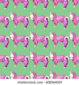 Little Cute White Dog Pattern Vector Stock Vector (Royalty Free ...