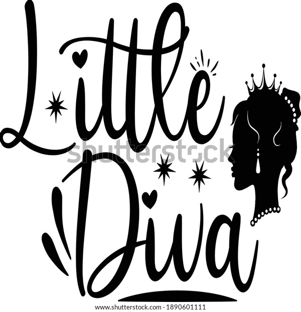 Little Diva Baby Vector File Stock Vector (Royalty Free) 1890601111 ...