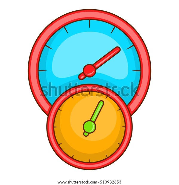 Little Double Speedometer Icon Cartoon Illustration Stock Vector ...