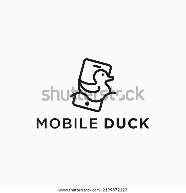Little Duck Logo Combination Mobile Phone Stock Vector (Royalty Free ...