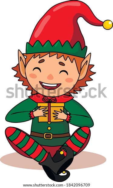 Little Elf Gift Present Isolated Stock Vector (Royalty Free) 1842096709 ...
