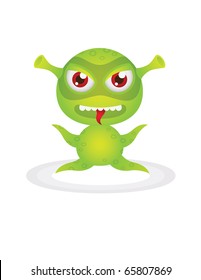 Little Evil Green Monster Stock Vector (Royalty Free) 65807869 ...