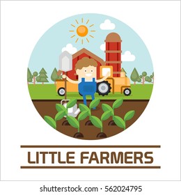 Little Farmer Illustration Stock Vector (Royalty Free) 562024795 ...