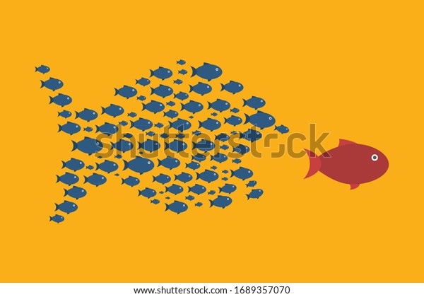 Little Fish Eat Big Fish Unity Stock Vector (Royalty Free) 1689357070