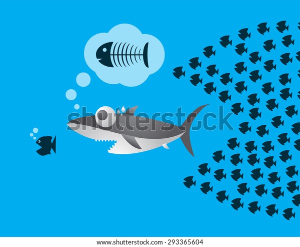 Little Fish Eat Big Fish Unity Stock Vector (Royalty Free) 293365604