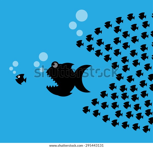 Little Fish Eat Big Fish Unity: เวกเตอร์สต็อก (ปลอดค่าลิขสิทธิ์ ...