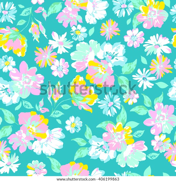 Little Flower Print Seamless Background Stock Vector (Royalty Free ...