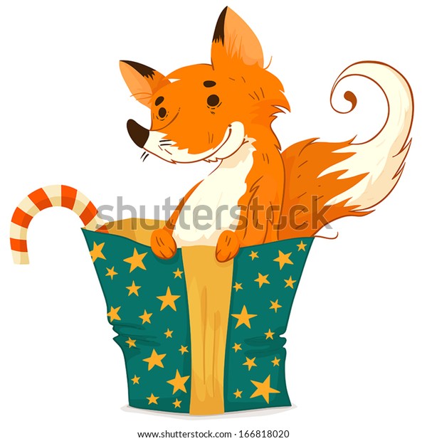Little Fox Box Looking Us Stock Vector (Royalty Free) 166818020 ...