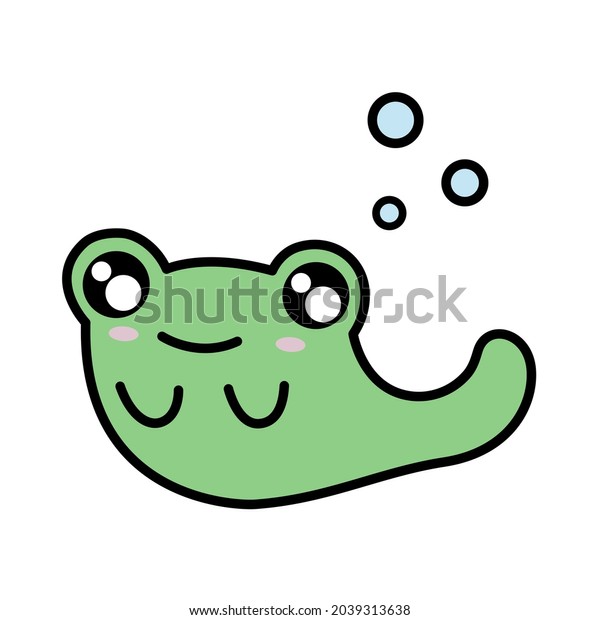 Little Frog Tadpole Frog Sticker Vector Stock Vector (Royalty Free ...