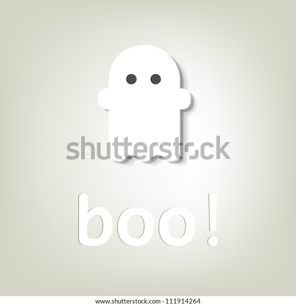 Little Ghost Creative Poster Halloween Stock Vector (Royalty Free ...