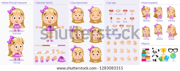 Little Girl Character Puppet Your Animation Stock Vector (Royalty Free ...
