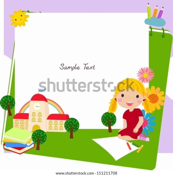 Little Girl Frame Stock Vector (Royalty Free) 151211708 | Shutterstock