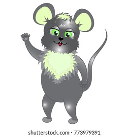 Little Gray Mouse Cartoon Vector Illustration Stock Vector (Royalty ...