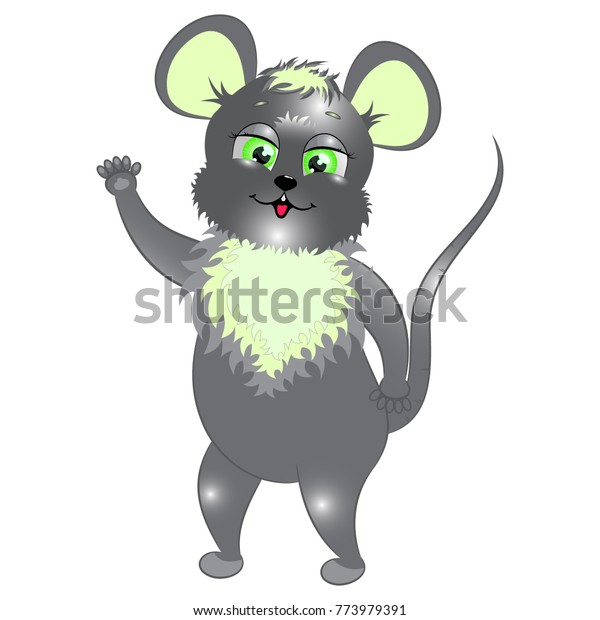 Little Gray Mouse Cartoon Vector Illustration Stock Vector (Royalty ...