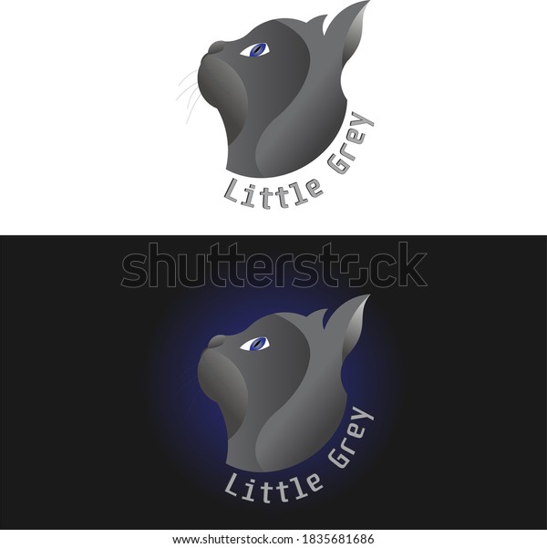 Little Grey Cat Vector Logo Stock Vector (Royalty Free) 1835681686 ...