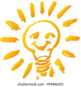 Little Happy Lightbulb Stock Vector (Royalty Free) 499846201 | Shutterstock