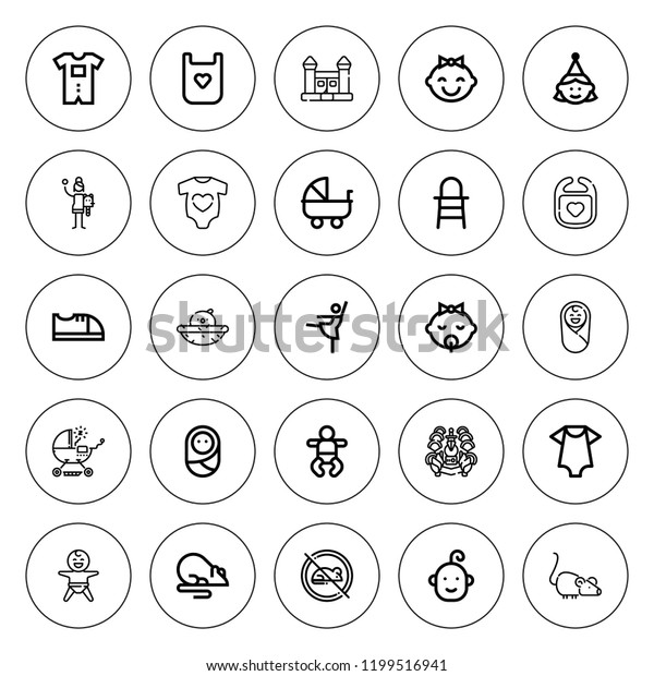 Little Icon Set Collection 25 Outline Stock Vector (Royalty Free ...