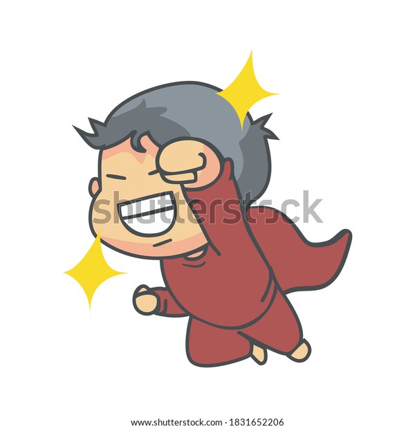 Little Man Flying Cloak Stock Vector (Royalty Free) 1831652206 ...