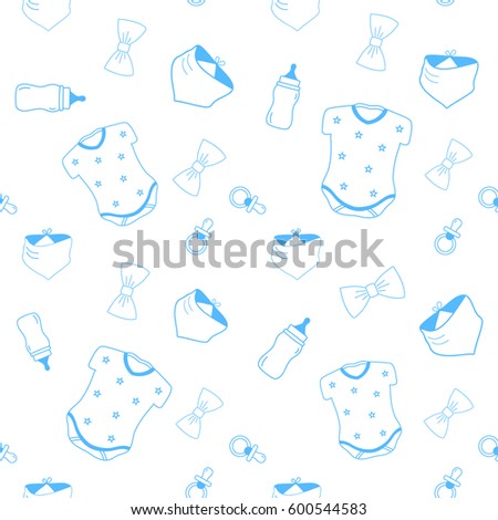 Little Man Seamless Pattern Baby Boy Stock Vector (Royalty Free ...