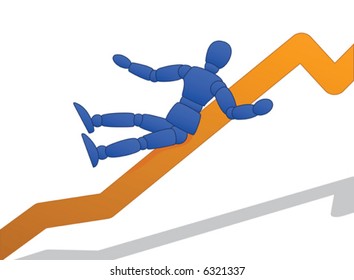 Little Man Sliding Down Graph Stock Vector (Royalty Free) 6321337 ...