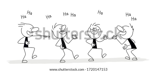 Little Men Laugh Vector Stickman Cartoon Stock Vector (Royalty Free ...