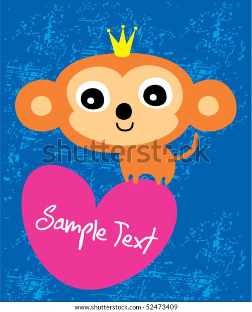 Little Monkey King Stock Vector (Royalty Free) 52473409 | Shutterstock