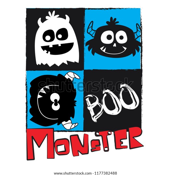 Little Monster Boy Creative Original Design Stock Vector (Royalty Free ...