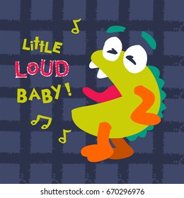 Little Monster Scream Vector Cartoon Illustration Stock Vector (Royalty ...