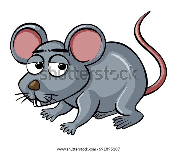Little Mouse Sad Face Illustration Stock Vector (Royalty Free ...