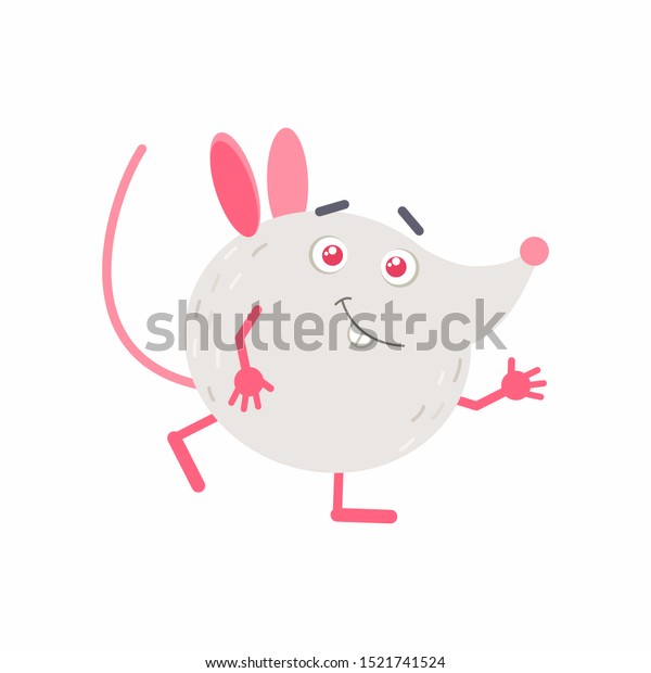 Little Mouse Waving Hand Flat Vector Stock Vector (Royalty Free ...