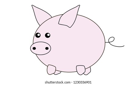 Little Pink Pig Stock Vector (Royalty Free) 1230336901 | Shutterstock