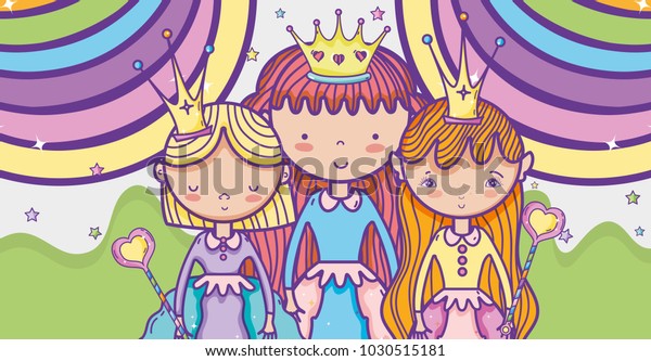 Little Princess Cute Cartoon Stock Vector (Royalty Free) 1030515181 ...