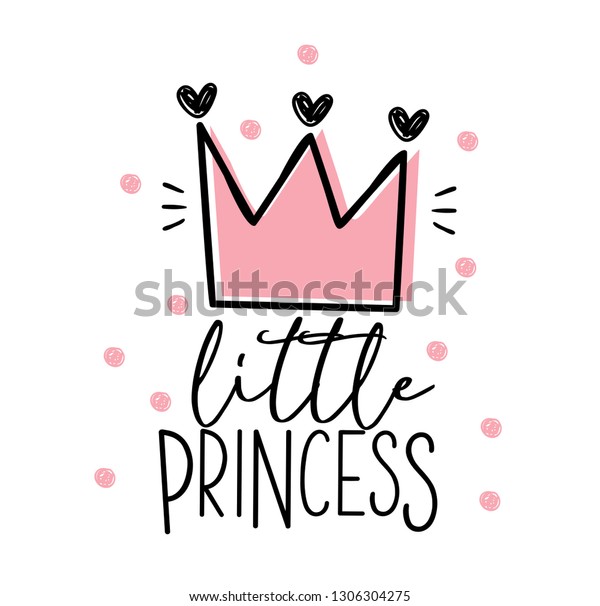 Little Princess Print Design Stock Vector (Royalty Free) 1306304275 ...
