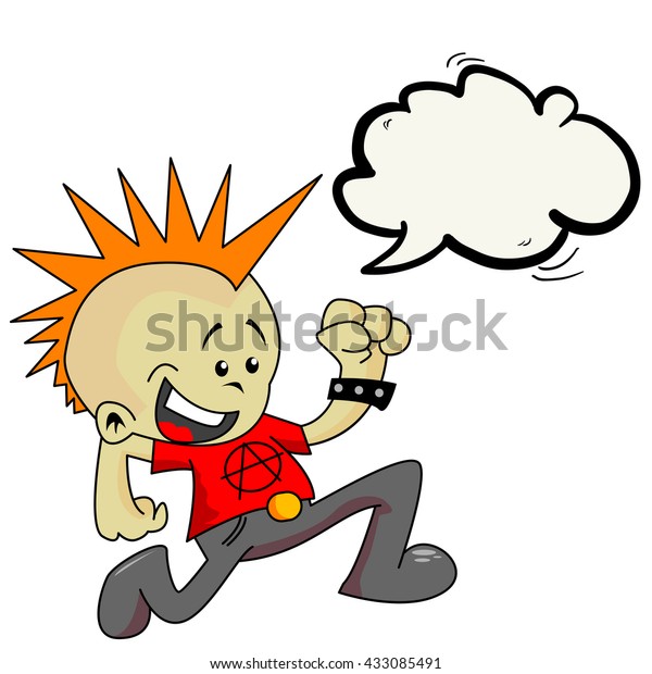 Little Punk Speech Bubble Cartoon Stock Vector (Royalty Free) 433085491 ...