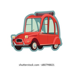 Little Red Car Stock Vector (Royalty Free) 680798821 | Shutterstock