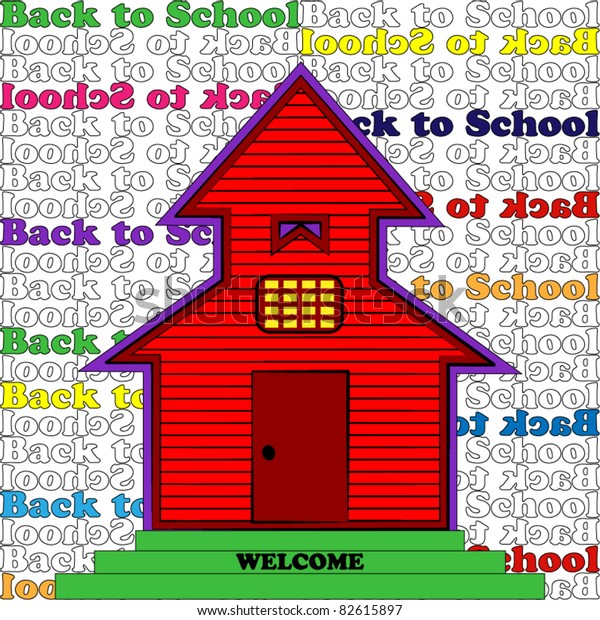 Little Red Schoolhouse Background Text Pattern Stock Vector (Royalty ...
