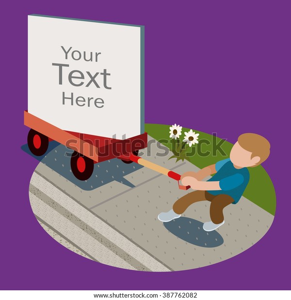 Little Red Wagon Large Sign Being Stock Vector (Royalty Free) 387762082 ...