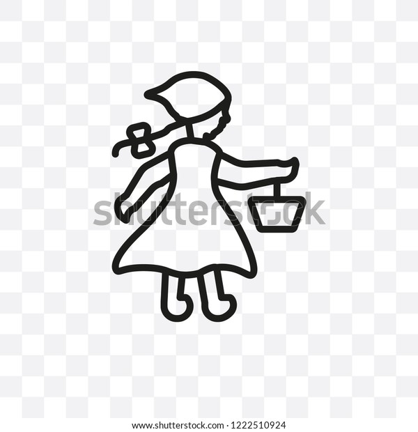 Little Riding Hood Vector Linear Icon Stock Vector (Royalty Free ...