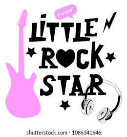 Little Rock Star Typography Graphic Print Stock Vector (Royalty Free ...
