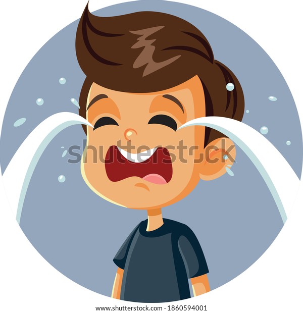 Little Sad Boy Crying Cartoon Character Stock Vector (Royalty Free ...